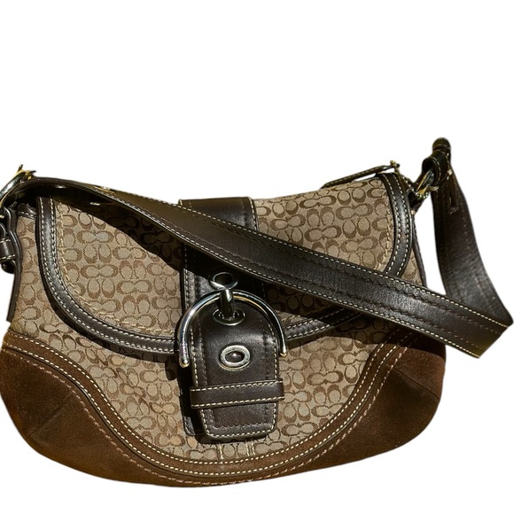 Coach | Bags | Coach Soho Brown Canvas With Leather Trim And Suede ...
